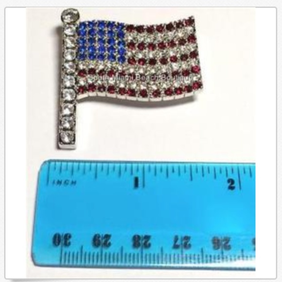 Unbranded | Jewelry | Silver Crystal Usa Flag Pin Brooch Patriotic 75 ...